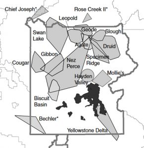 Wolf pack territories in Grand Teton and Yellowstone National Parks and ...